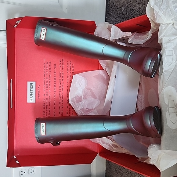 Hunter | Shoes | Iridescent Tall Hunter Boots | Poshmark